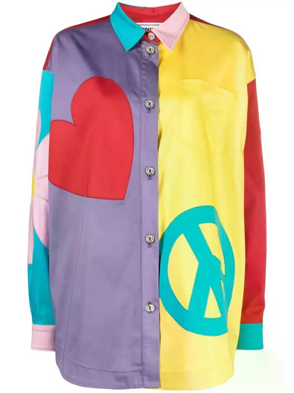Moschino Paneled Graphic Print Shirt