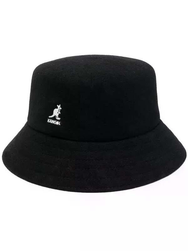 KANGOL Logo-patch Bucket Hat - Black