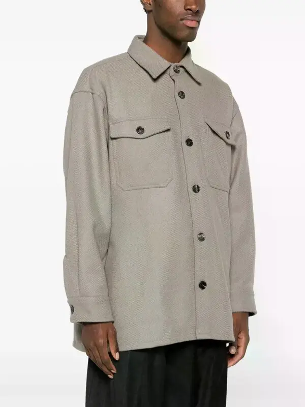 AMI Paris Spread-collar Wool-blend Shirt Jacket
