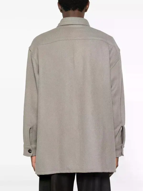 AMI Paris Spread-collar Wool-blend Shirt Jacket
