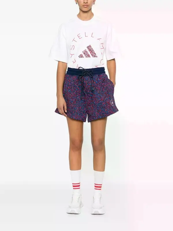 Adidas By Stella McCartney Printed Terry Shorts - Blue