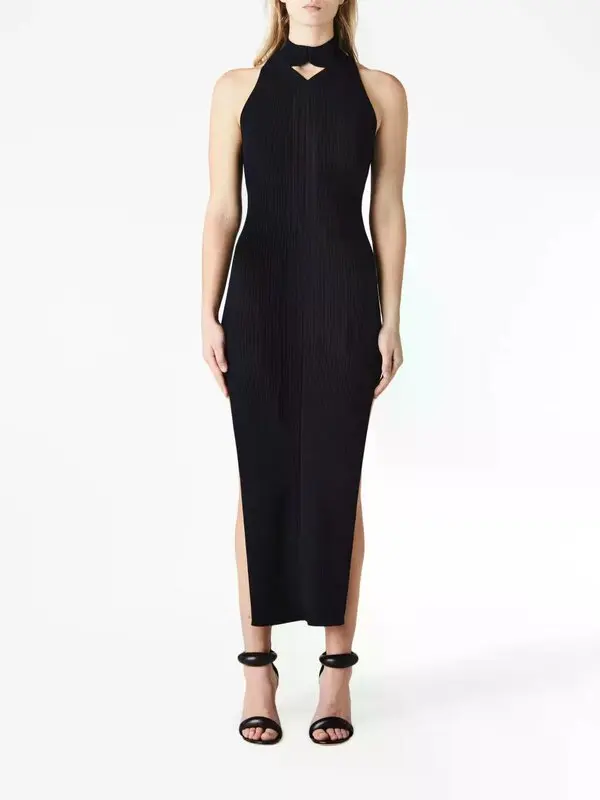 COURREGES Cut-out Ribbed Midi Dress