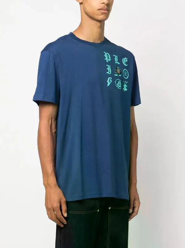 Philipp Plein Gothic Plein Logo-print T-shirt - Blue