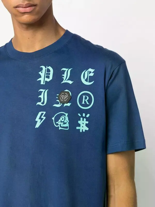 Philipp Plein Gothic Plein Logo-print T-shirt - Blue
