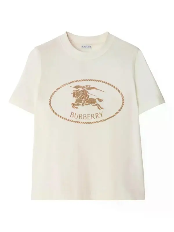 Burberry Knight Stamp Cotton T-shirt - White
