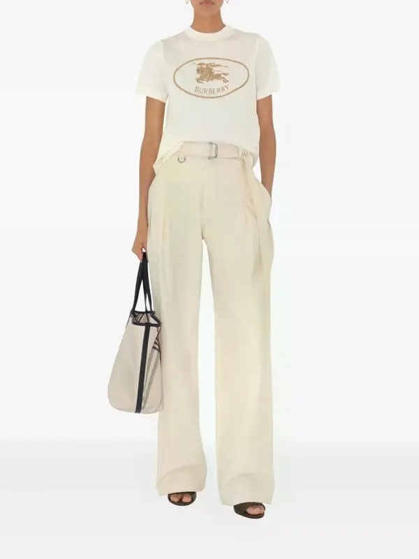 Burberry Knight Stamp Cotton T-shirt - White