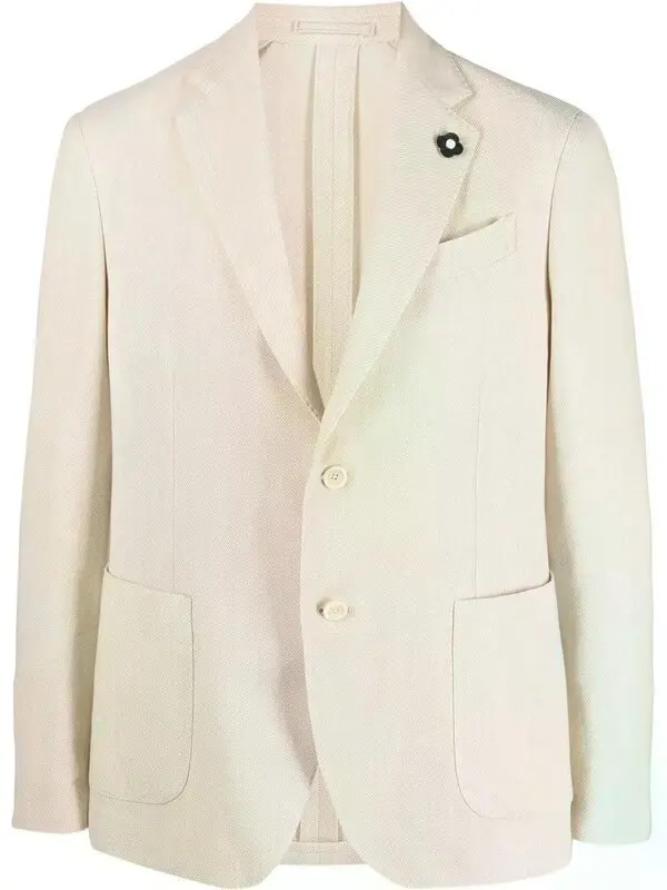 LARDINI Woven Single-breasted Blazer - Brown