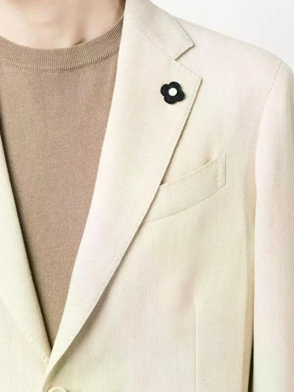 LARDINI Woven Single-breasted Blazer - Brown
