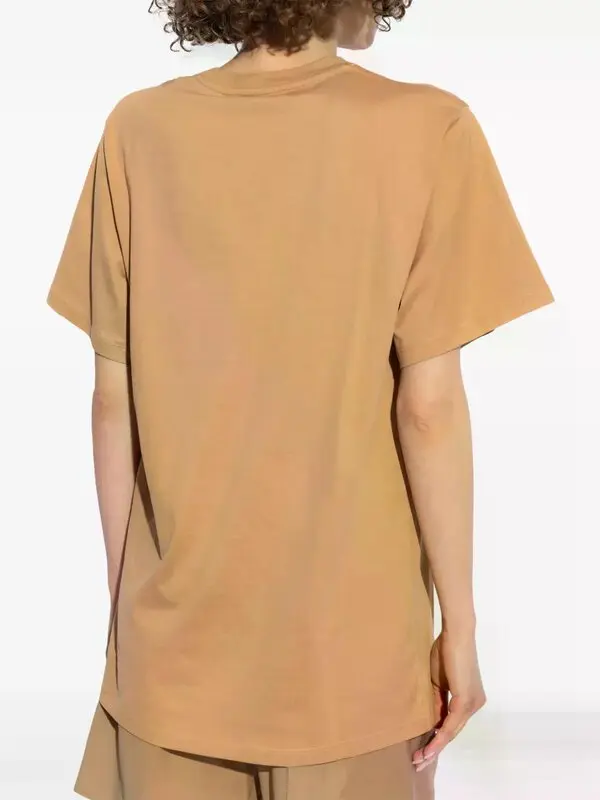 Max Mara Monogram-embroidered Cotton T-shirt - Neutrals