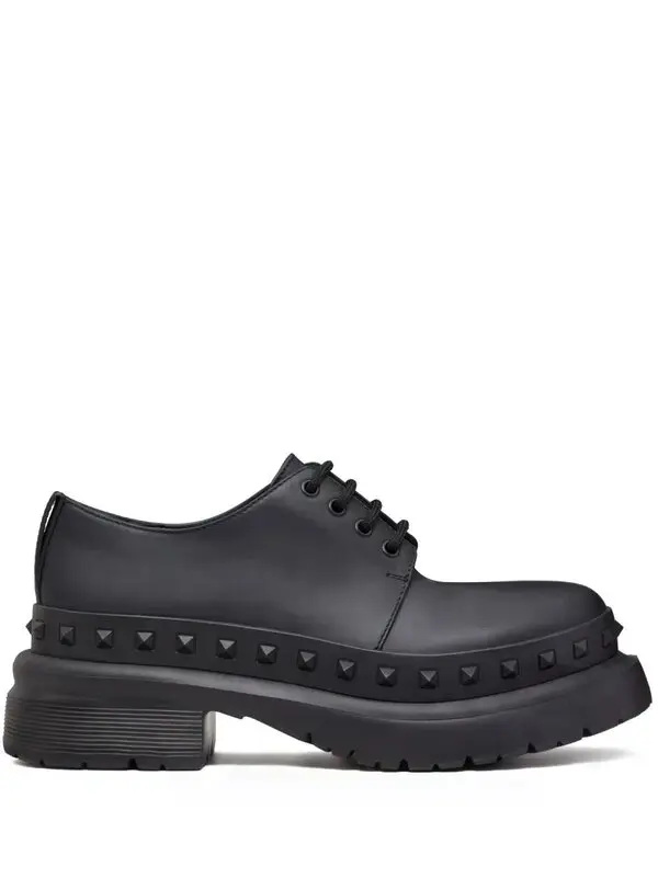 Valentino Garavani Rockstud Leather Derby Shoes