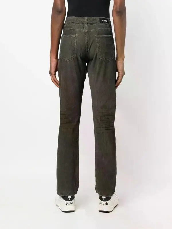 14BROS Straight-leg Jeans With Logo Patch - Green