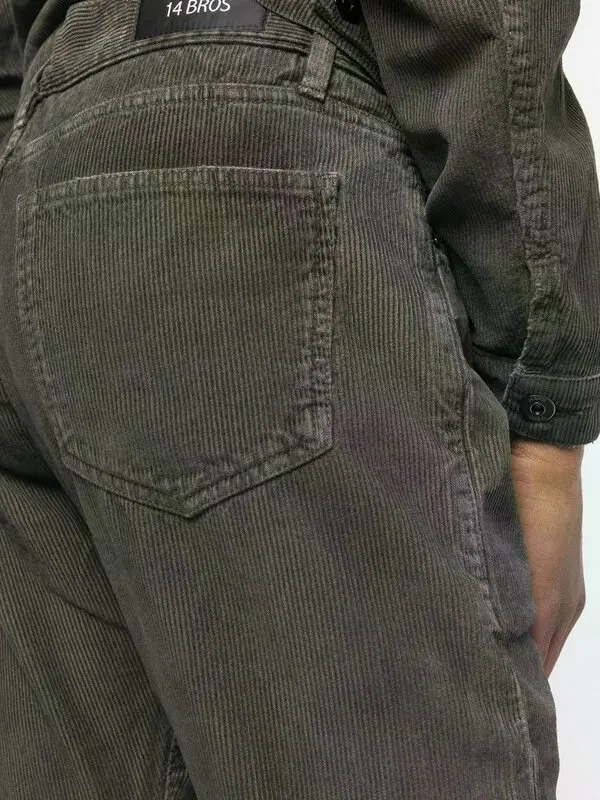 14BROS Straight-leg Jeans With Logo Patch - Green