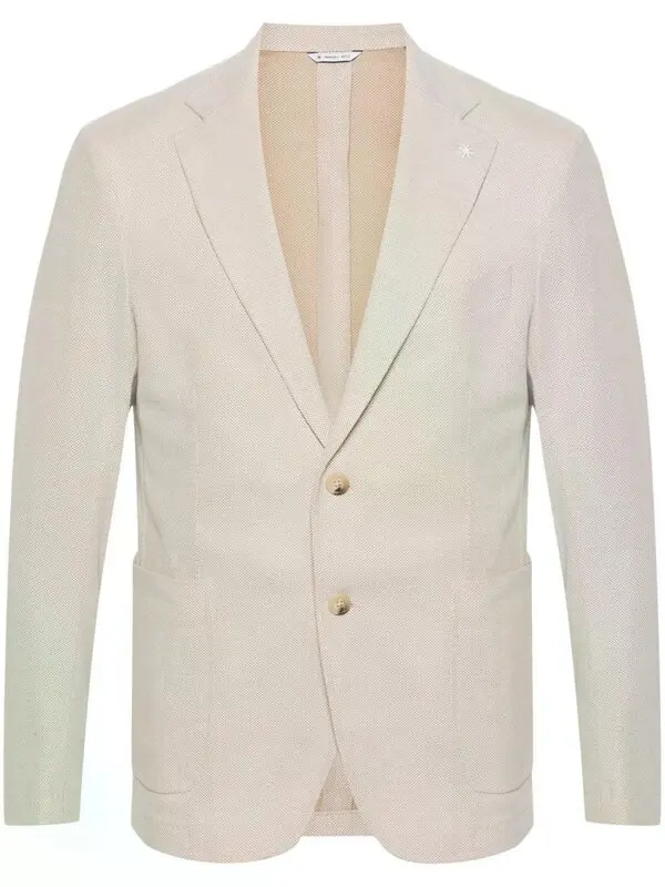 MANUEL RITZ Honeycomb Single-breasted Blazer - Neutrals