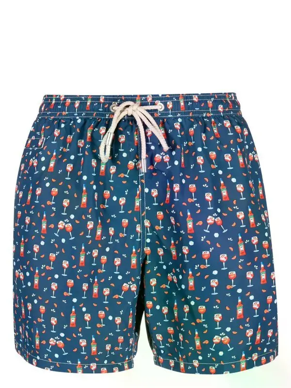 MC2 SAINT BARTH Graphic-print Swim Shorts - Blue