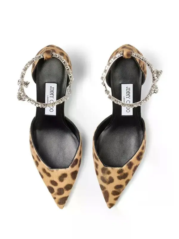 JIMMY CHOO 50mm Stevie Leopard Print Pumps