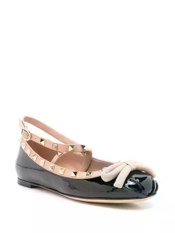 Valentino Garavani Rockstud Patent Leather Ballerina Flats