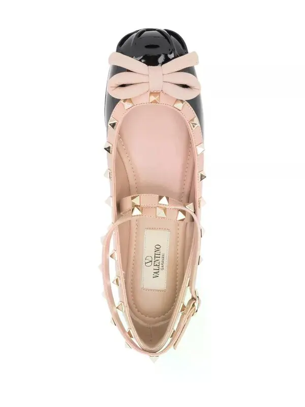 Valentino Garavani Rockstud Patent Leather Ballerina Flats