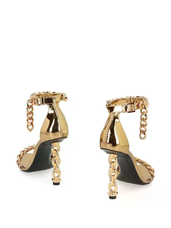 TOM FORD Metallic Chain Ankle Strap Sandals