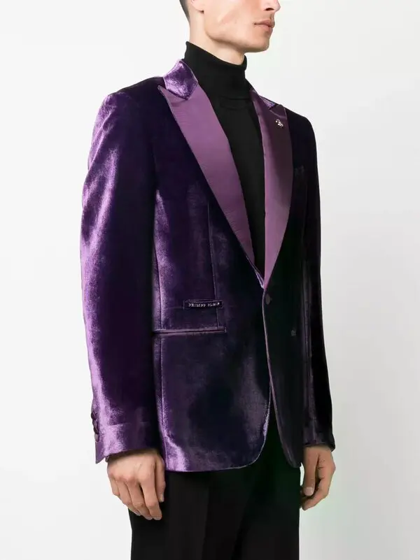 Philipp Plein Single-breasted Velvet Blazer