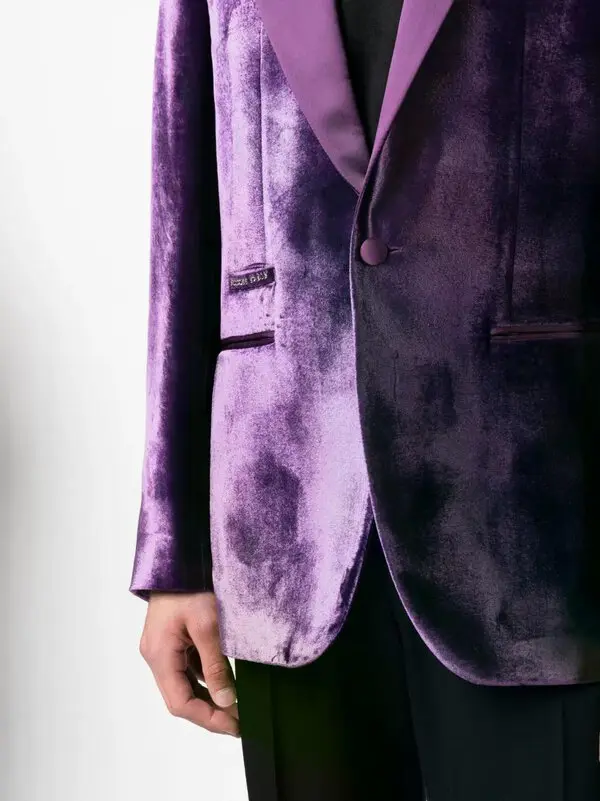 Philipp Plein Single-breasted Velvet Blazer