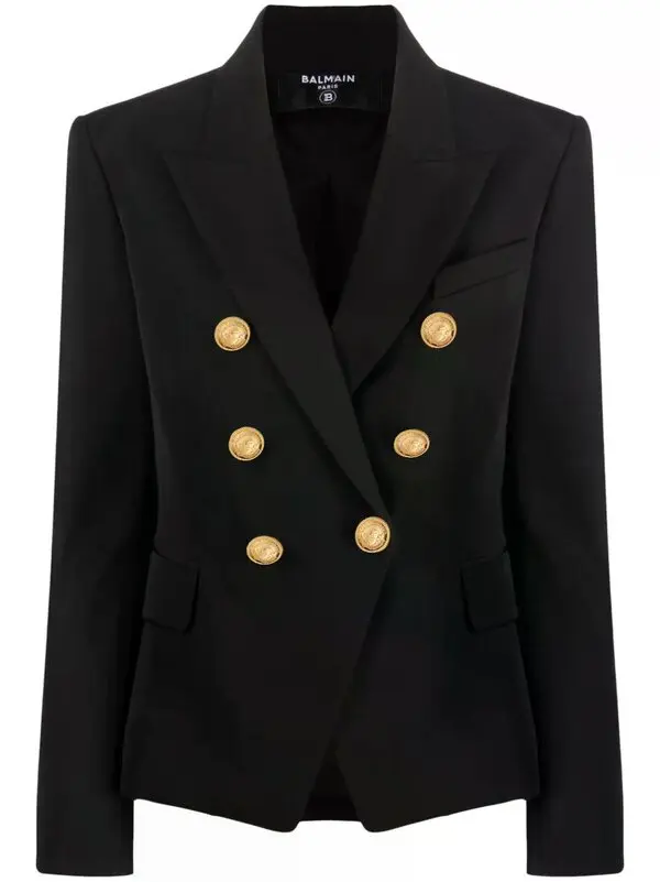 Balmain Double-breasted Blazer With Gold-tone Buttons
