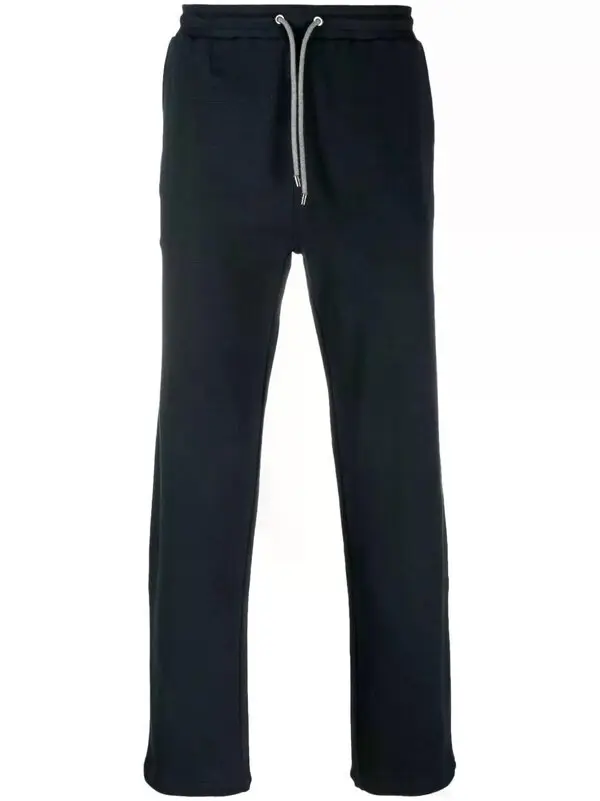 Corneliani Drawstring Cotton Track Pants - Blue