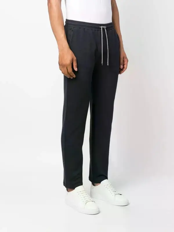 Corneliani Drawstring Cotton Track Pants - Blue