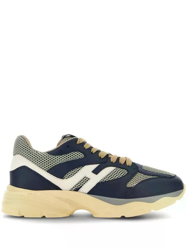 Hogan Panelled Leather Sneakers - Blue