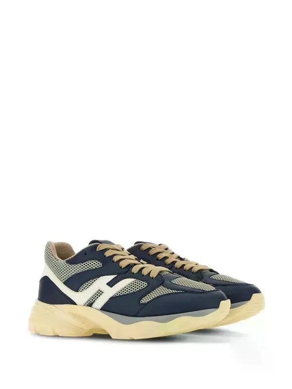 Hogan Panelled Leather Sneakers - Blue