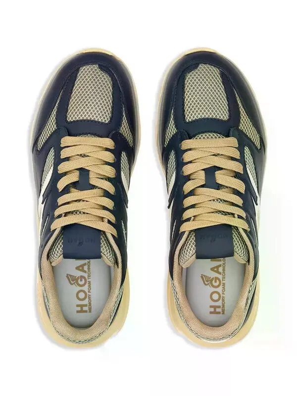Hogan Panelled Leather Sneakers - Blue