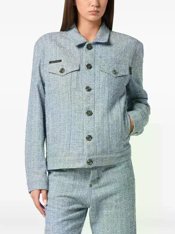 Philipp Plein Textured Cropped Jacket
