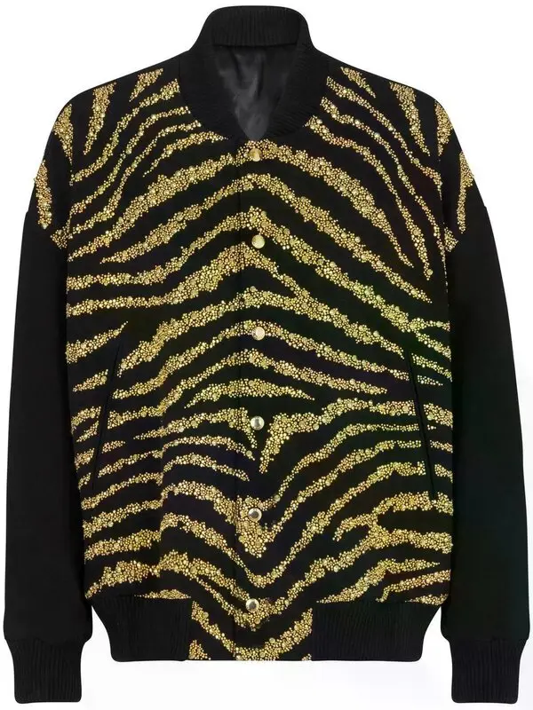 Balmain Metallic Zebra-print Jacket