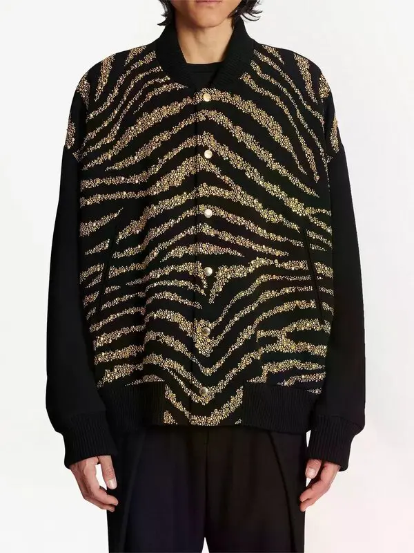 Balmain Metallic Zebra-print Jacket