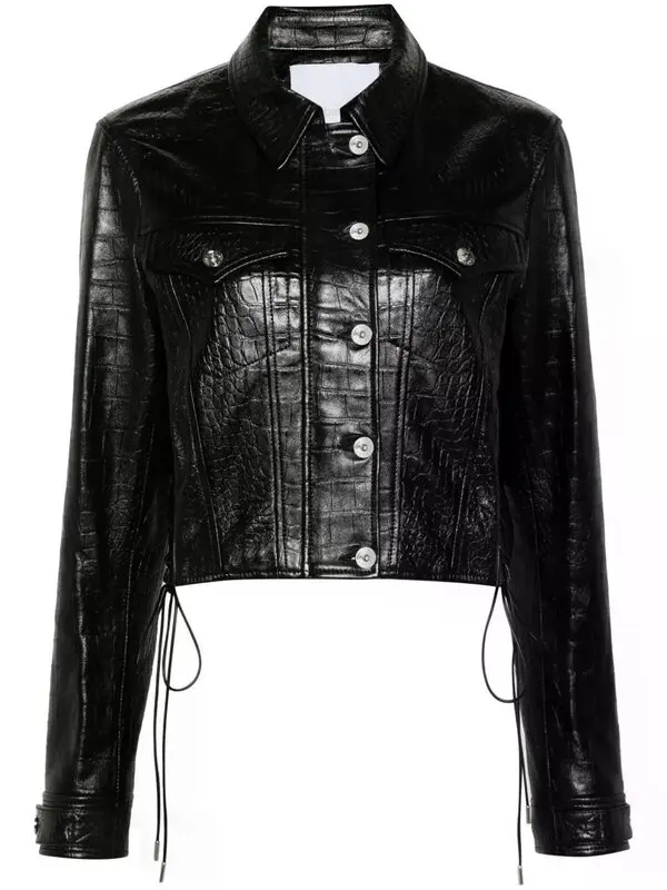 Rabanne Crocodile-embossed Leather Jacket