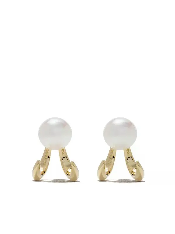 TASAKI 18kt Yellow Danger Fang Pearl Earrings - Gold