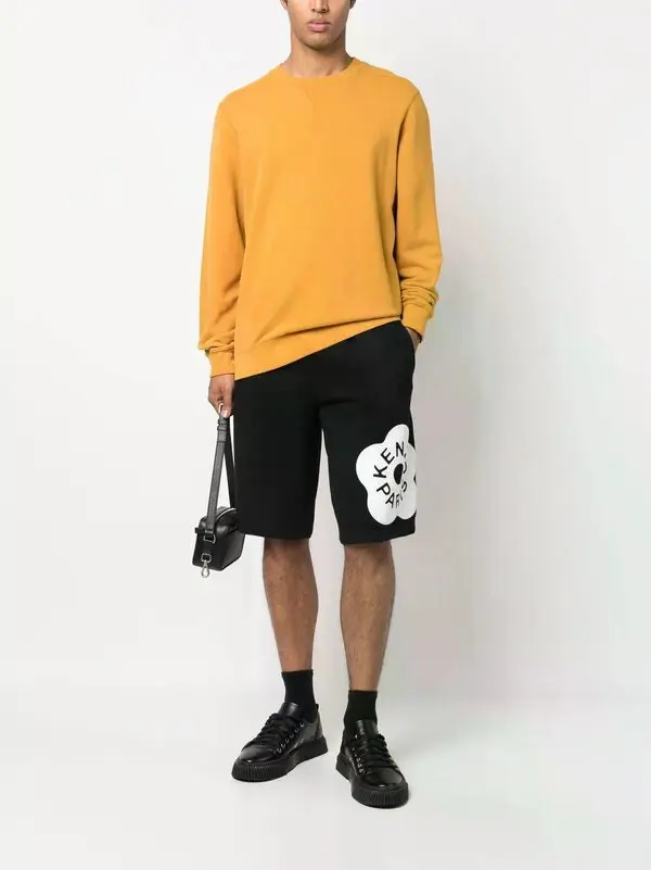 Kenzo Cotton Floral Print Bermuda Shorts