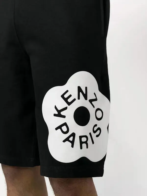 Kenzo Cotton Floral Print Bermuda Shorts