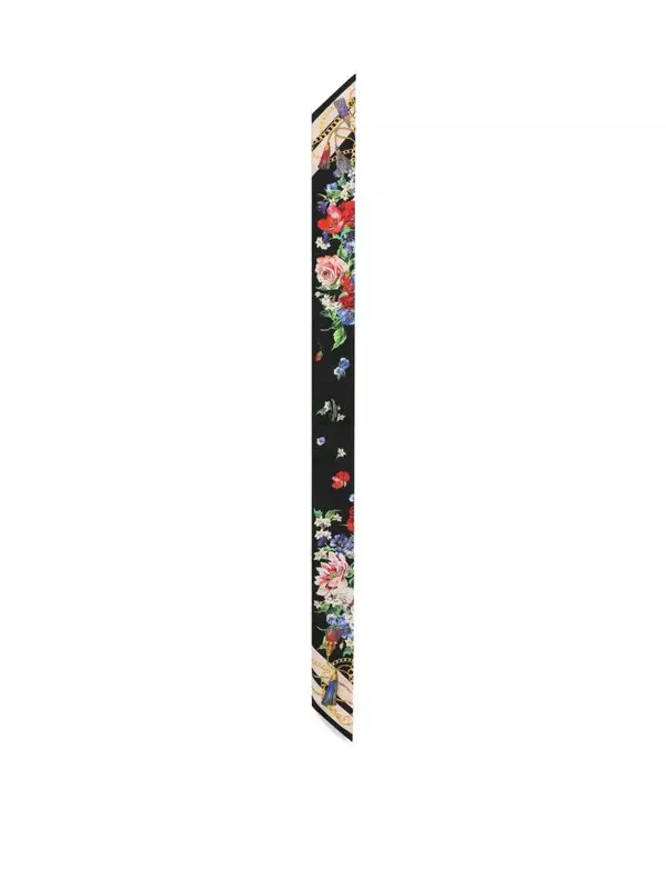 Dolce & Gabbana Silk Twill Headscarf With Floral Print