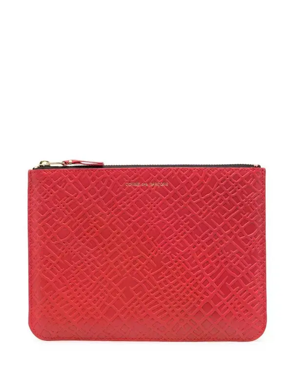 Comme Des Garçons Embossed-logo Detail Wallet - Red