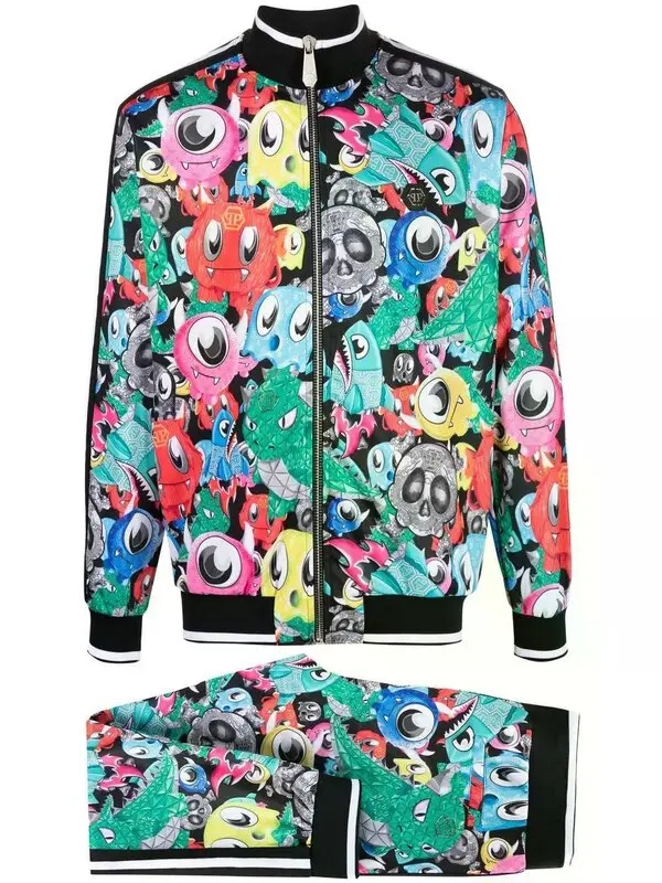Philipp Plein Cartoon-print Tracksuit - Black