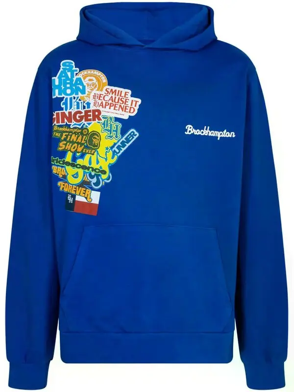 BROCKHAMPTON Forever Graphic-print Cotton Hoodie - Blue