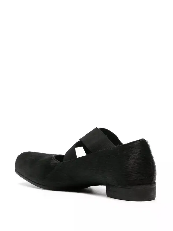UMA WANG Brushed-effect Leather Ballerina Shoes - Black