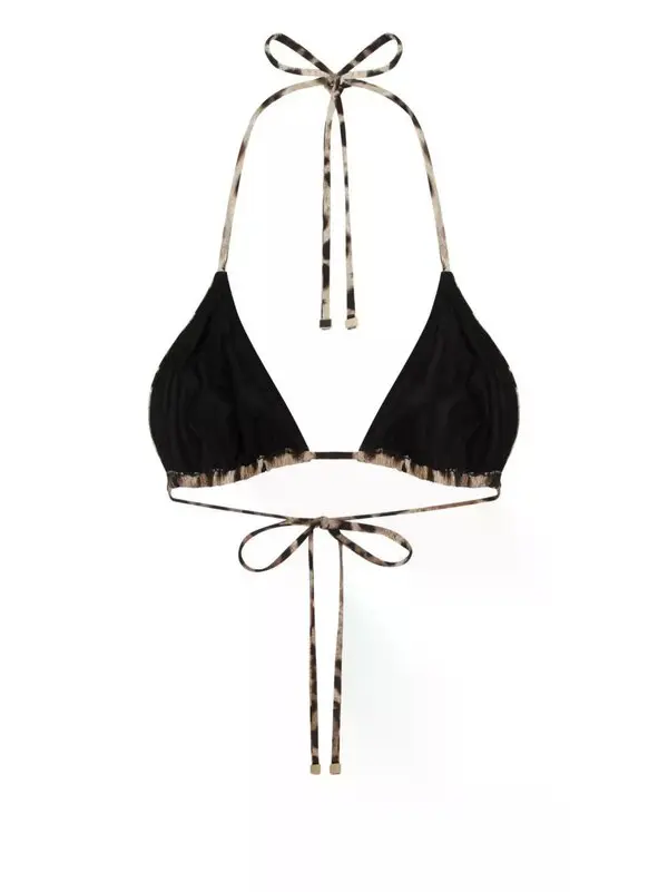 Dolce & Gabbana Leopard-print Triangle Bikini Top - Neutrals