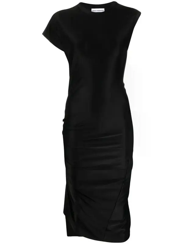 Rabanne Asymmetric Draped Midi Dress