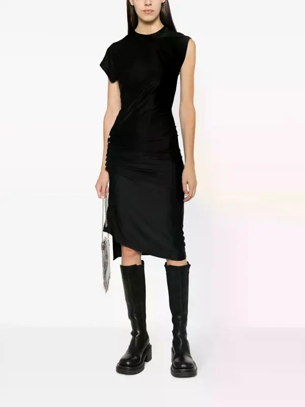 Rabanne Asymmetric Draped Midi Dress