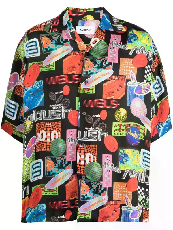 AMBUSH Graphic-print Short-sleeve Shirt - Black