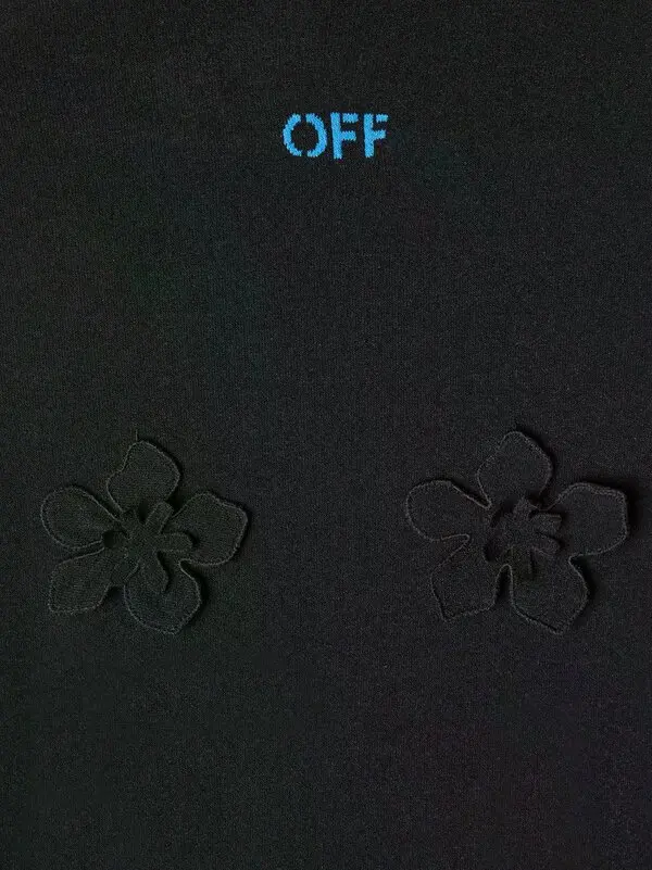 Off-White Floral-appliqué Hooded Dress