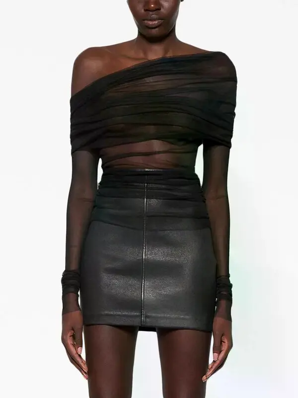 Christopher Esber Veiled Silk Top - Black