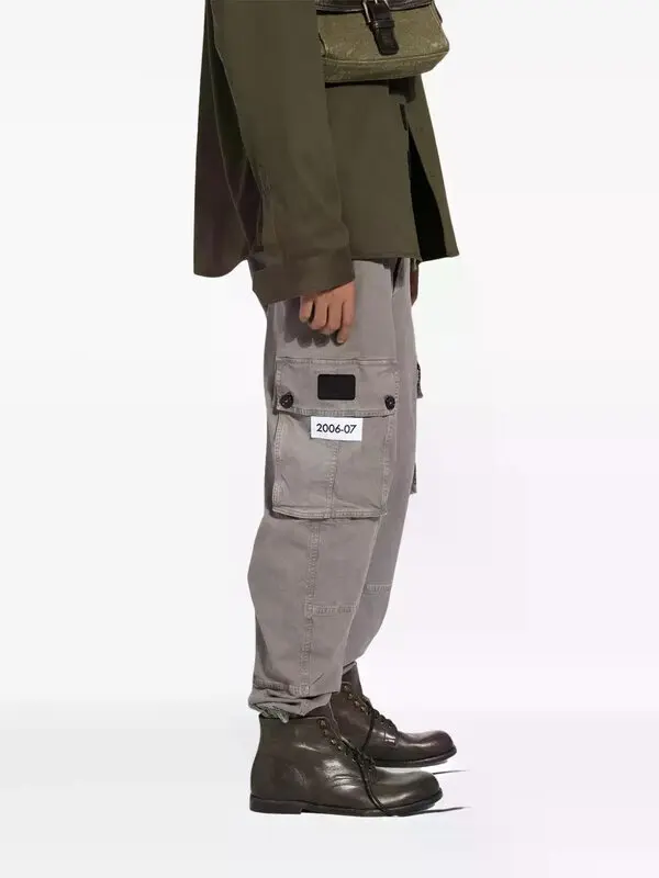 Dolce & Gabbana Cotton Cargo Trousers With Logo Patch
