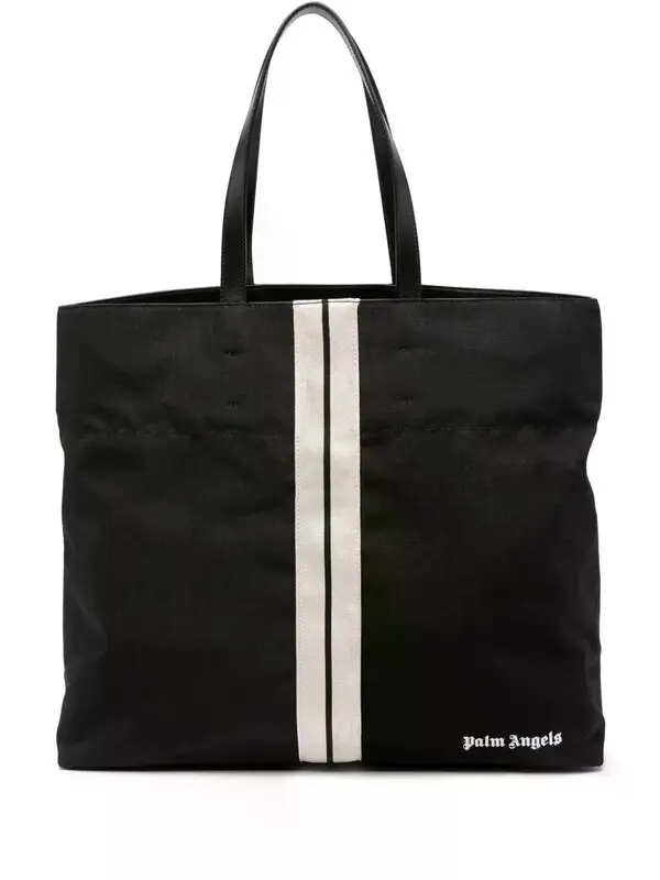 Palm Angels Logo-print Cotton Tote Bag - Black